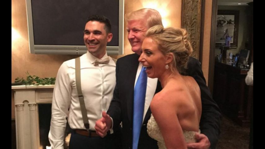 Trump makes surprise appearance at wedding reception Trump makes surprise appearance at wedding reception