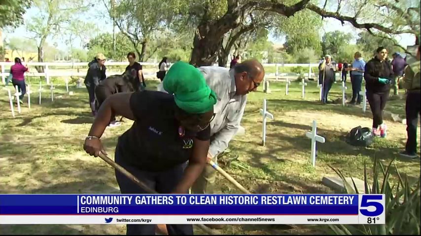 Community gathers to cleanup historical cemetery in Edinburg