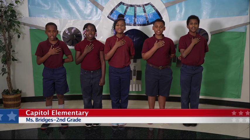 The Pledge of Allegiance, Capitol Elementary, Ms. Bridges, 2nd Grade