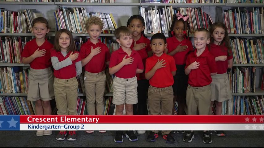 The Pledge of Allegiance, Crescent Elementary, Kindergarten, Group 2