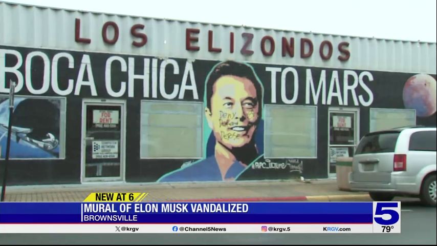 Elon Musk mural in Brownsville vandalized