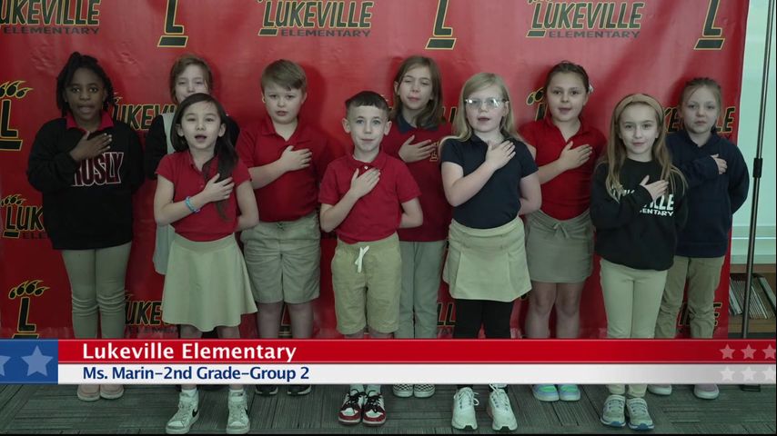 The Pledge of Allegiance, Lukeville Elementary, Ms. Marin, 2nd Grade ...