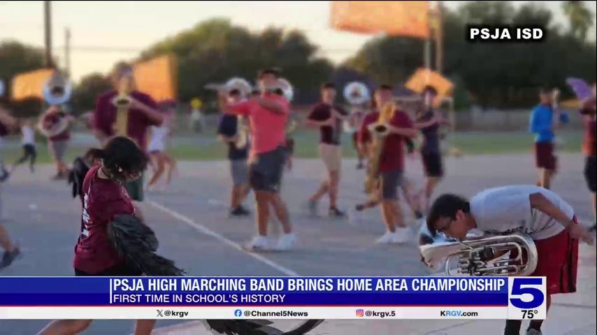 PSJA high marching band celebrates first area championship