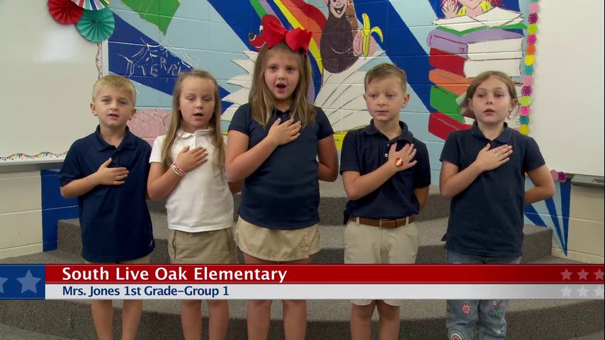 The Pledge of Allegiance - Mrs. Jones 1st Grade - Group 1 - South Live ...