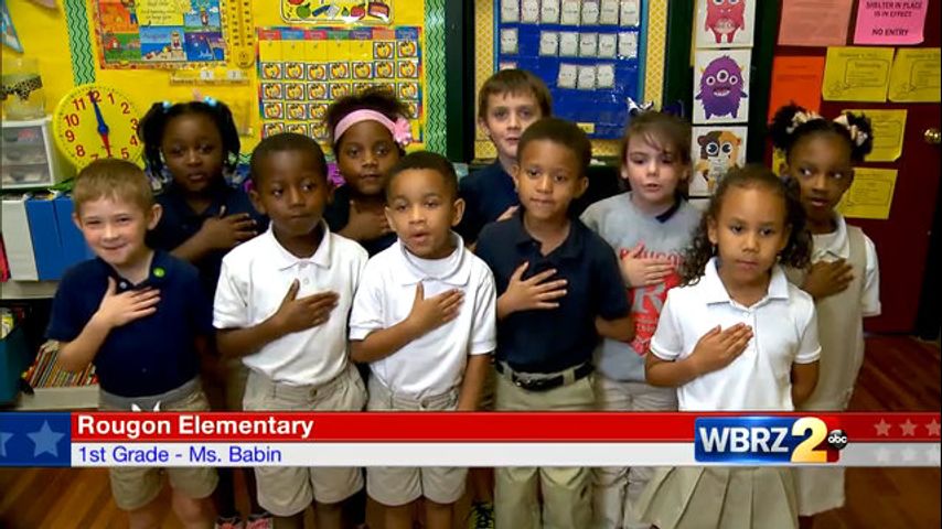 Pledge of Allegiance: Rougon Elementary, Ms. Babin 1st Grade