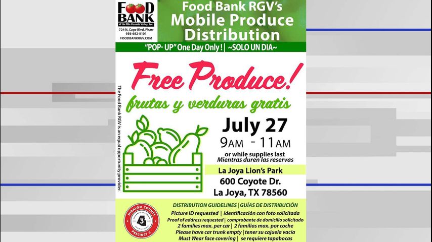 Free produce distribution to be held in La Joya