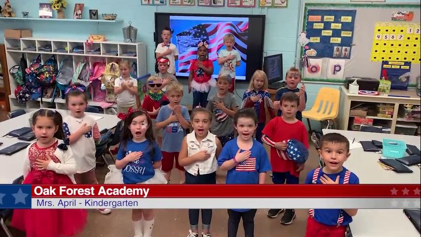 The Pledge of Allegiance: Oak Forest Academy - Mrs. April, Kindergarten