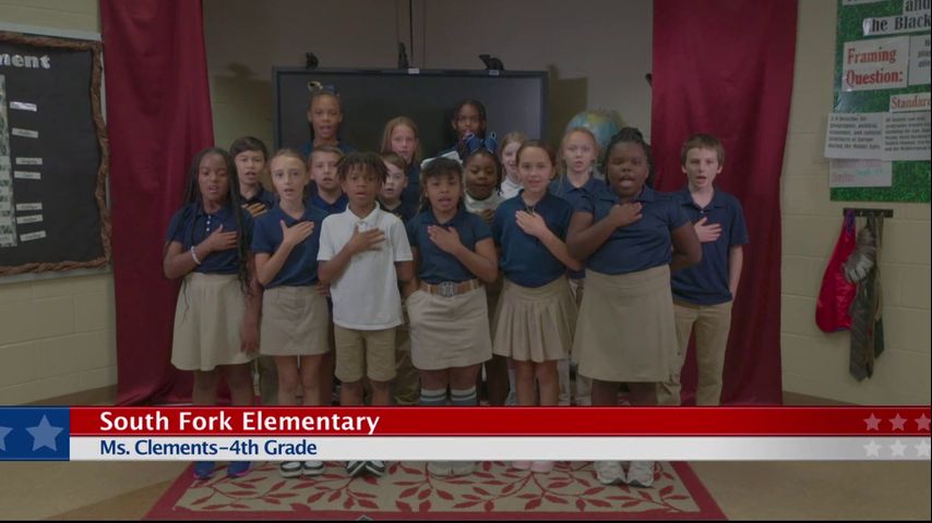 The Pledge of Allegiance, South Fork Elementary, Ms. Clements, 4th Grade