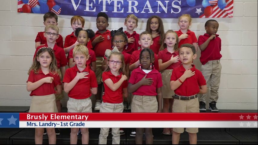 The Pledge of Allegiance, Brusly Elementary, 1st Grade, Mrs. Landry