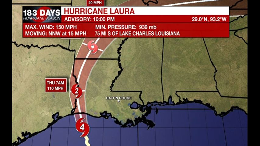 THE LATEST: Cat. 4 Hurricane Laura landfall expected tonight