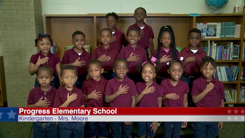 The Pledge of Allegiance: Progress Elementary - Mrs. Moore, Kindergarten