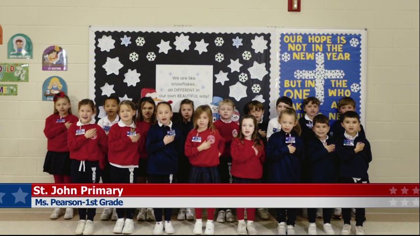The Pledge of Allegiance, St. John Primary, Ms. Pearson, 1st Grade