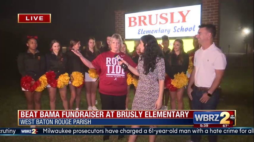 Brusly Elementary School needs help taking Bama Flag down