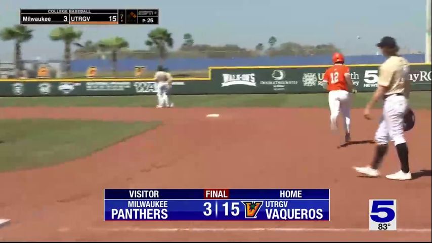 UTRGV Baseball Sweeps Milwaukee, close out the series 15-3 win