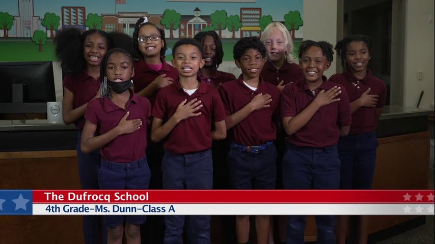 The Pledge of Allegiance - The Dufrocq School, Ms. Dunn, 4th Grade, Class A