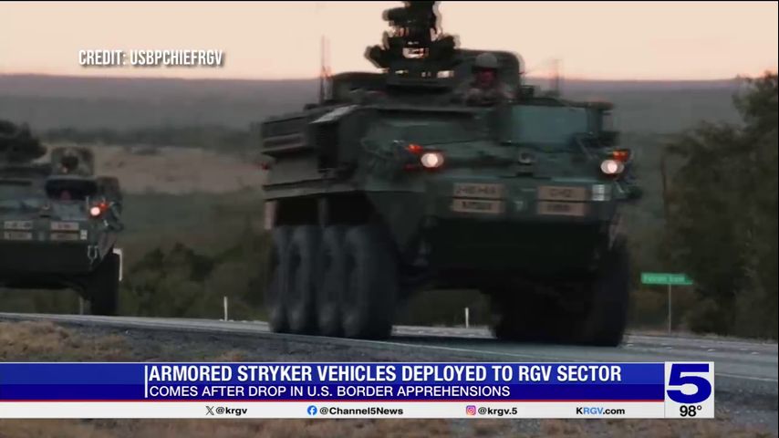 Military style vehicles arrive in the Valley to assist in border security